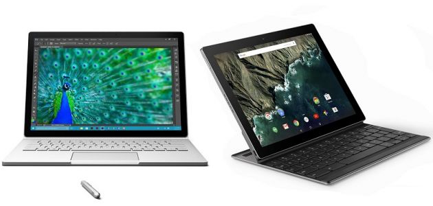 Surface Book vs Google Pixel C tablet: Surface Book is costly and powerful
